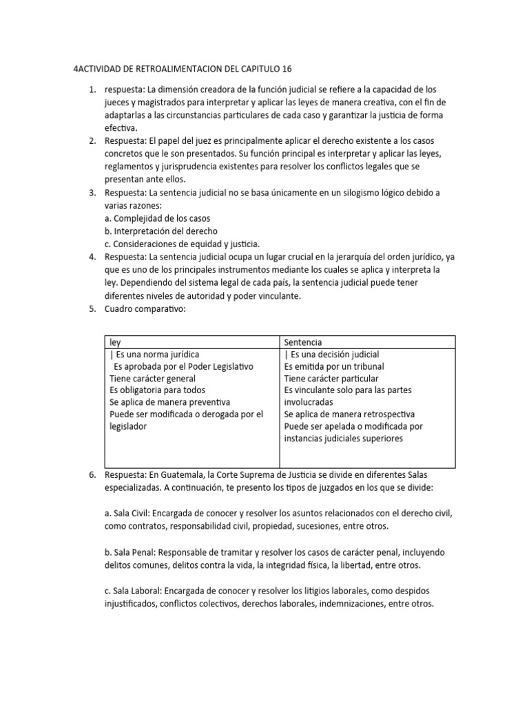 Actividad de Retroalimentacion Del Capitulo 16-17 16 | Descargar gratis PDF | Sentencia (ley ...
