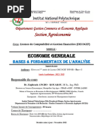 COURS ECONOMIE GENERALE 1ère Anée e Ni | PDF | Inflation | Chômage