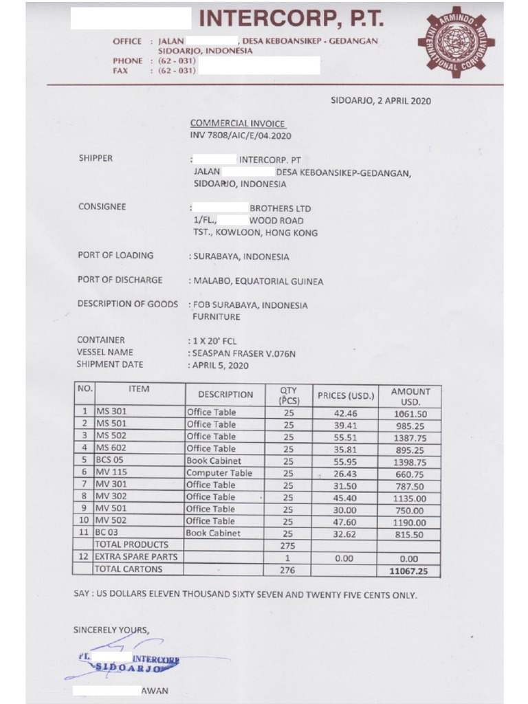 Contoh Dokumen CI, PL. SKA | PDF