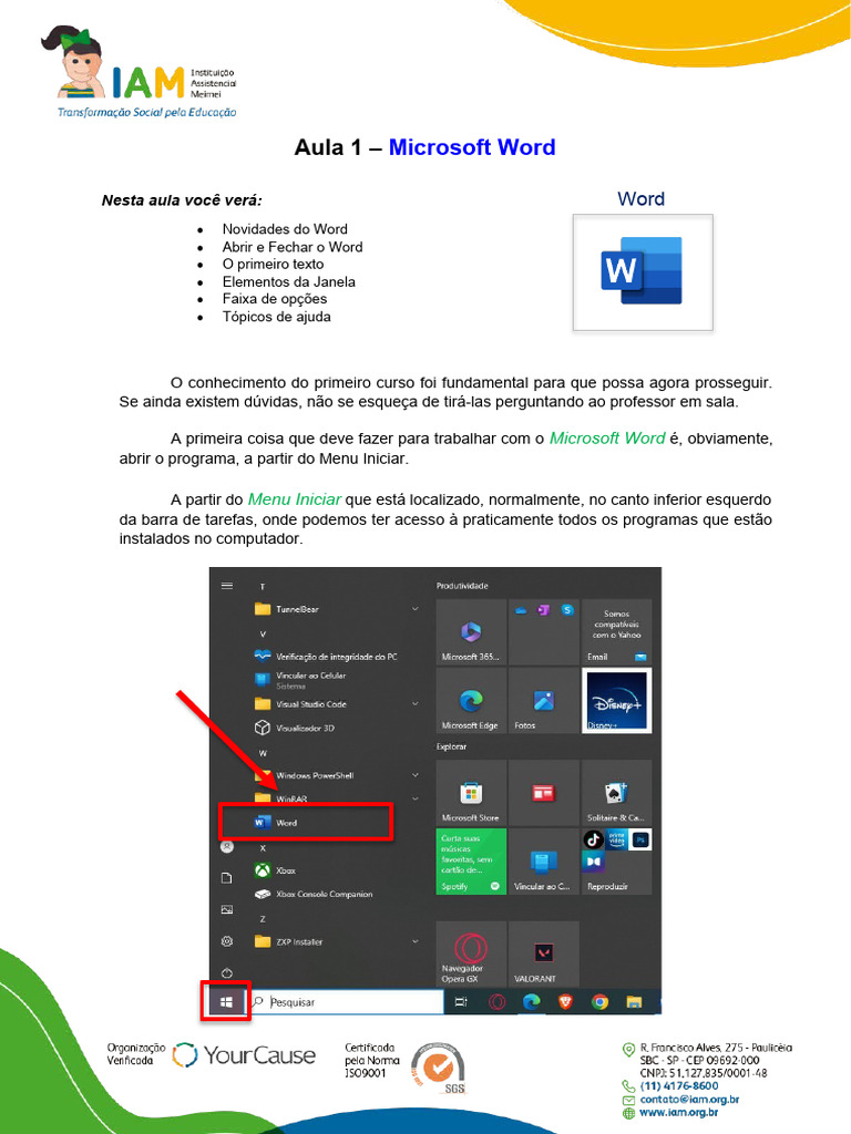 Aula 1 - Microsoft Word | PDF | Teclado de computador | Armazenamento ...