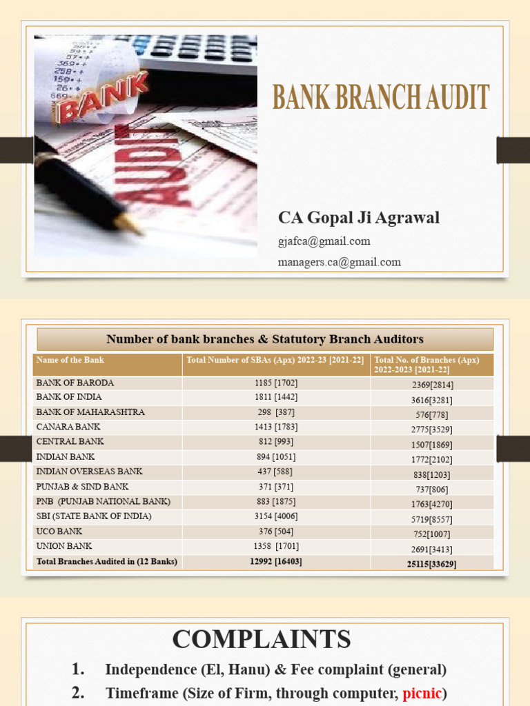 Bank Branch Audit Insights 2022-23 | PDF | Financial Services | Accounting