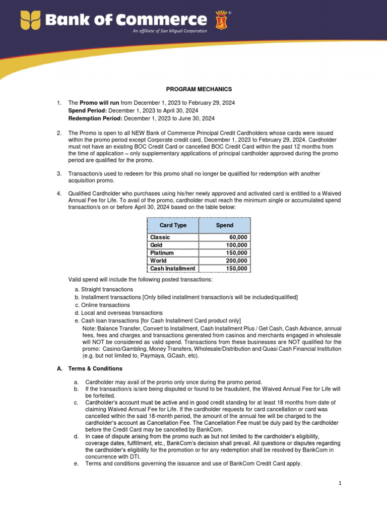 Promo Mechanics | PDF | Credit Card | Economies