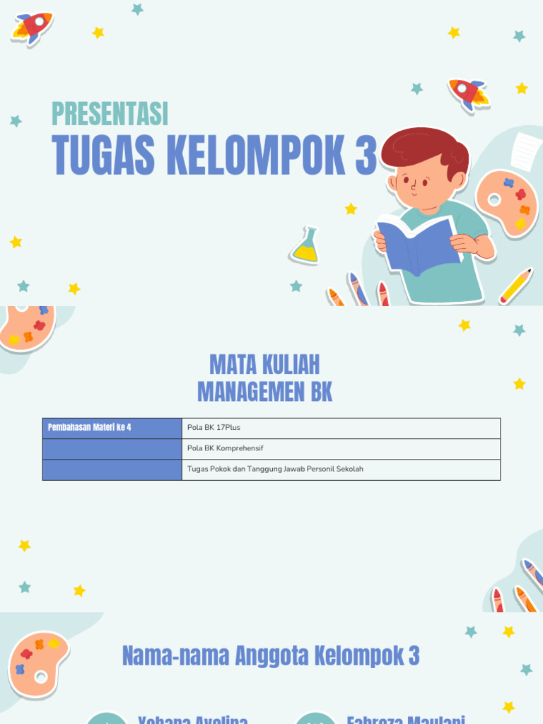Pola BK 17 Plus, Pola BK Komprehensif, Tujuan Dan Tugas Pokok Personil Sekolah | PDF
