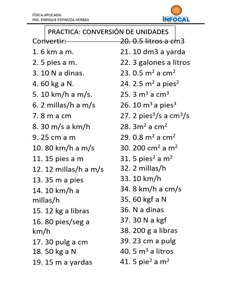 Practica 1 - Conversion de Unidades | PDF | Ciencia y matemáticas