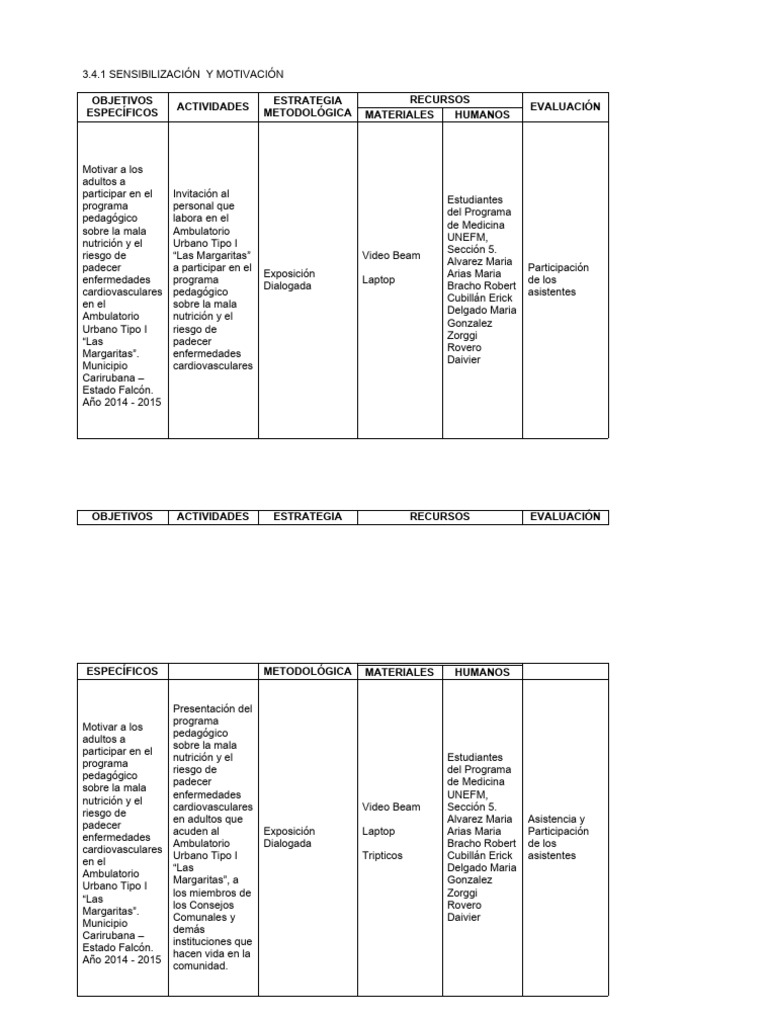 Plan de Acción | PDF | Medicina CLINICA | Salud pública