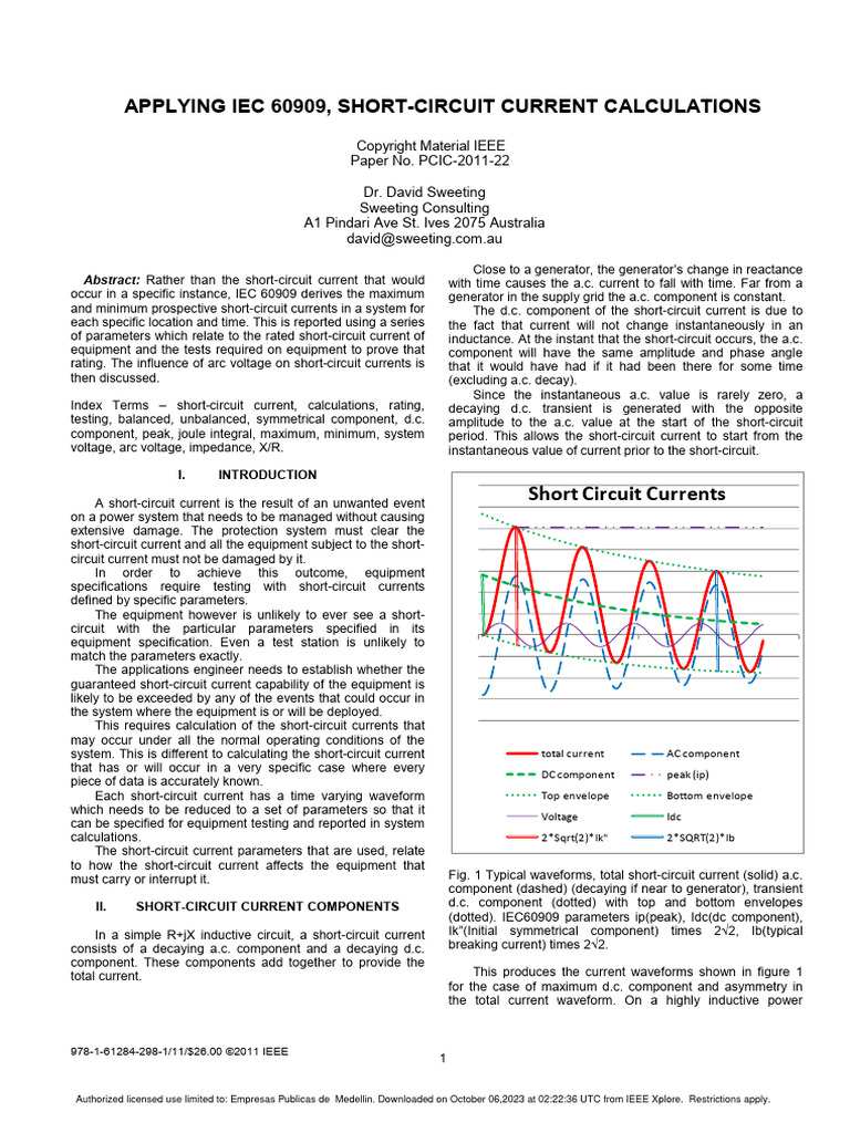 11.applying - IEC - 60909 - Short-Circuit - Current - Calculations 2023 | PDF | Fuse (Electrical ...