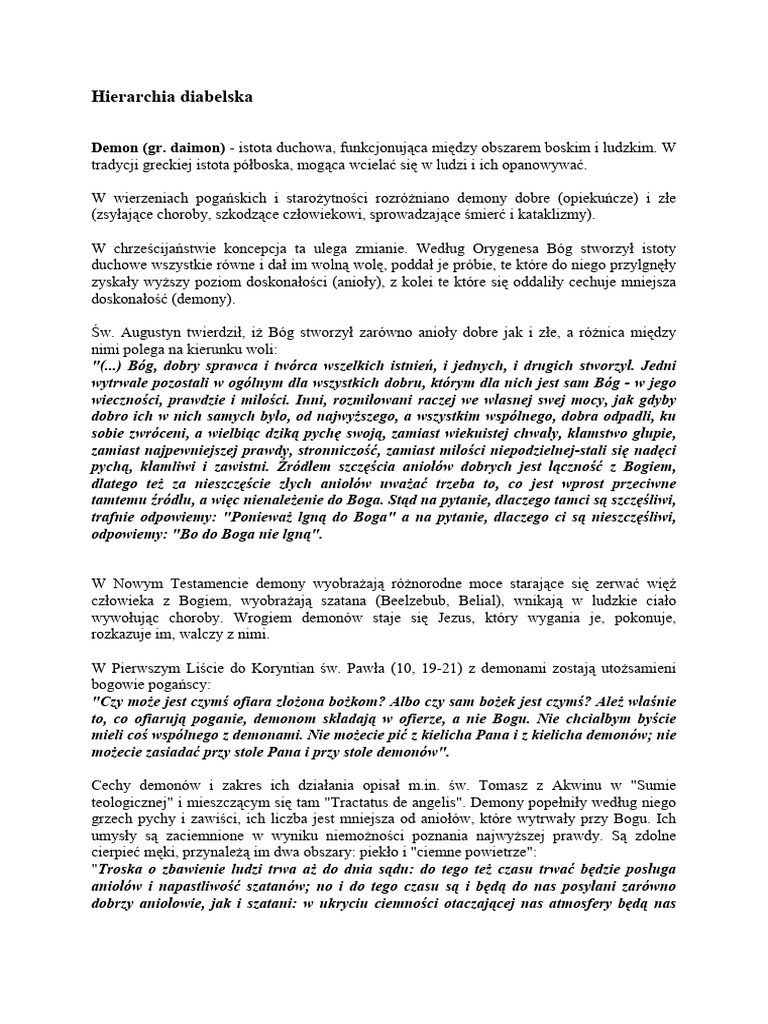Hierarchia Diabelska | PDF