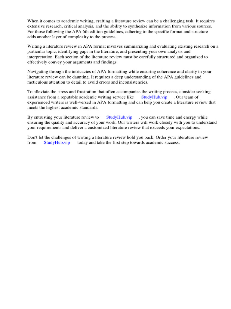 Apa Literature Review Template 6th Edition | PDF | Apa Style | Methodology