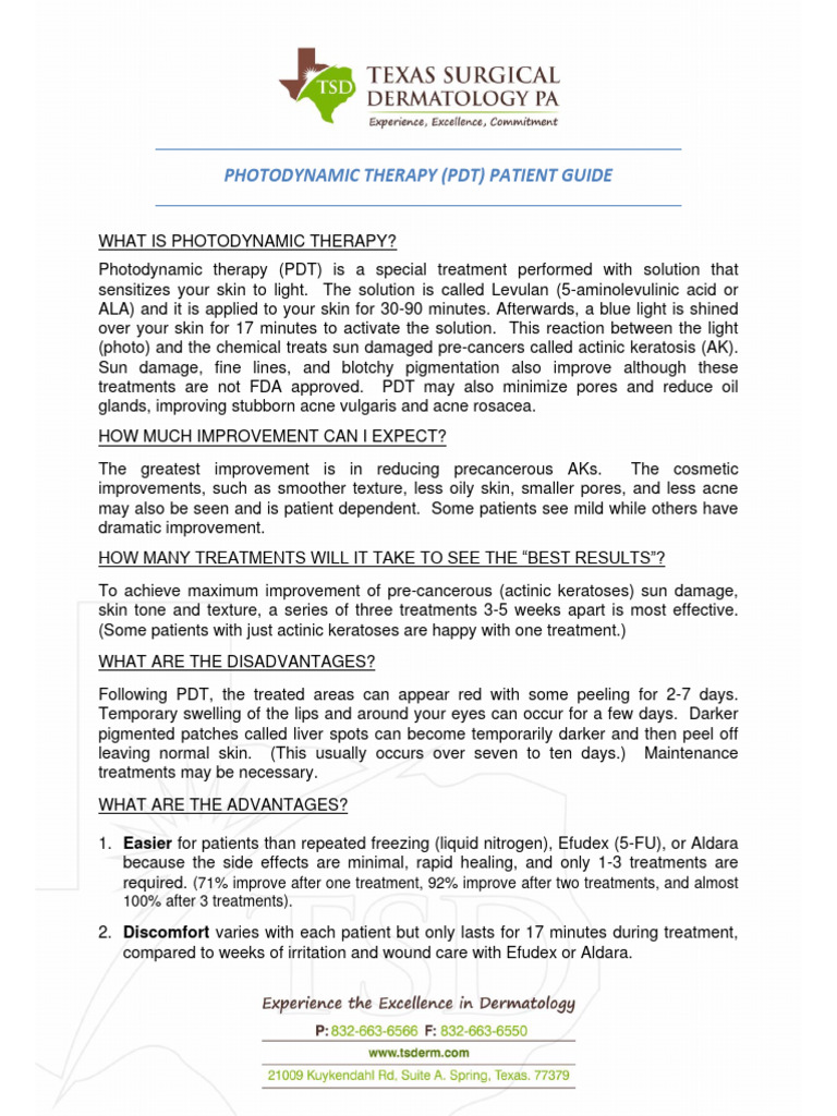 TSD Blue Light Patient Guide | PDF | Clinical Medicine | Skin