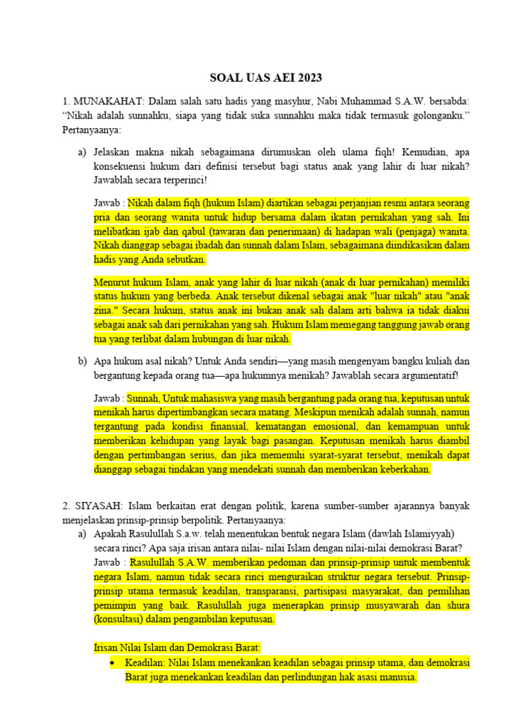 Soal&Jawaban UAS AEI 2023 | PDF