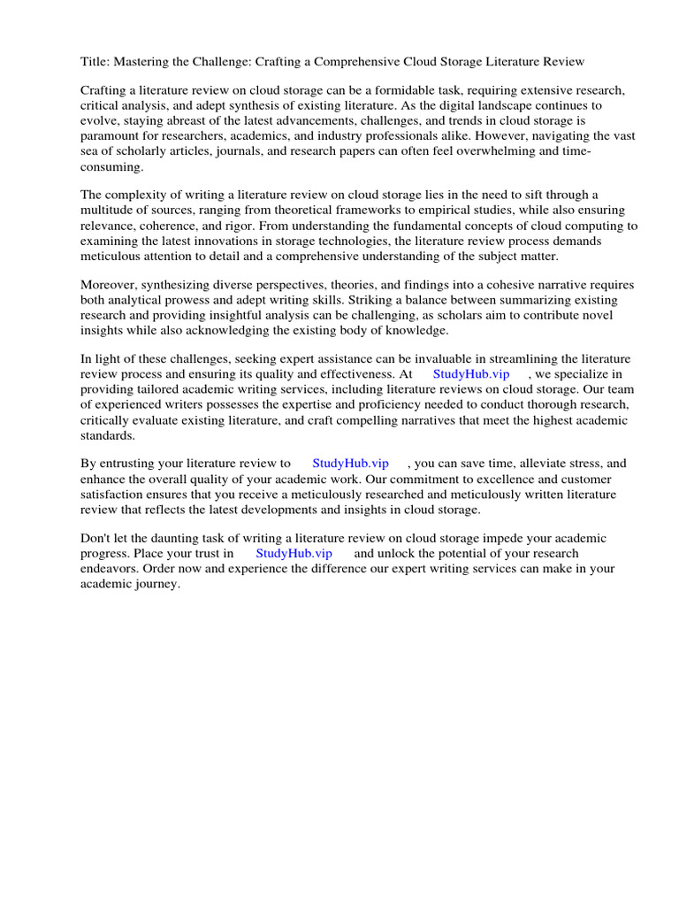 Cloud Storage Literature Review Pdf Cloud Computing Big Data