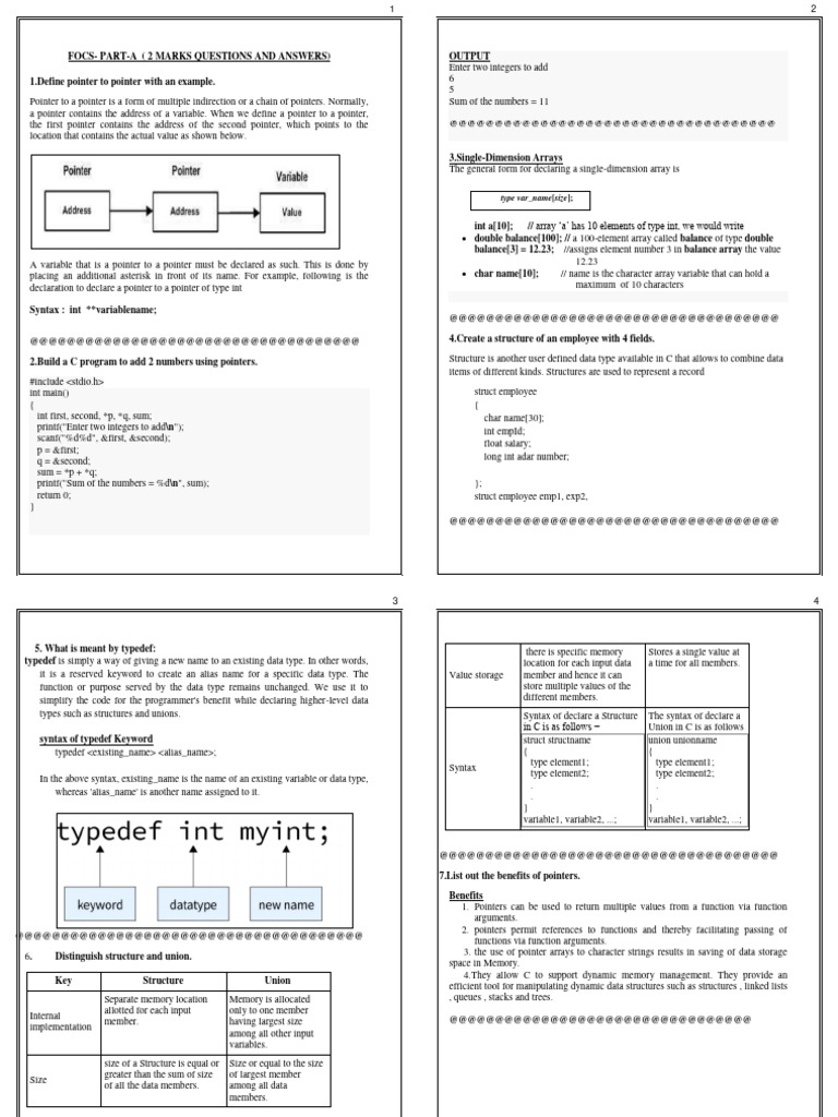 C Programming Concepts and Examples | PDF | Pointer (Computer ...