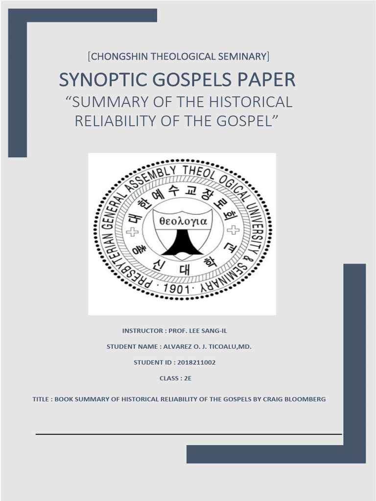 THE_HISTORICAL_RELIABILITY_OF_THE_GOSPE | PDF | Gospel Of John | Gospels THE_HISTORICAL_RELIABILITY_OF_THE_GOSPE | PDF | Gospel Of John | Gospels