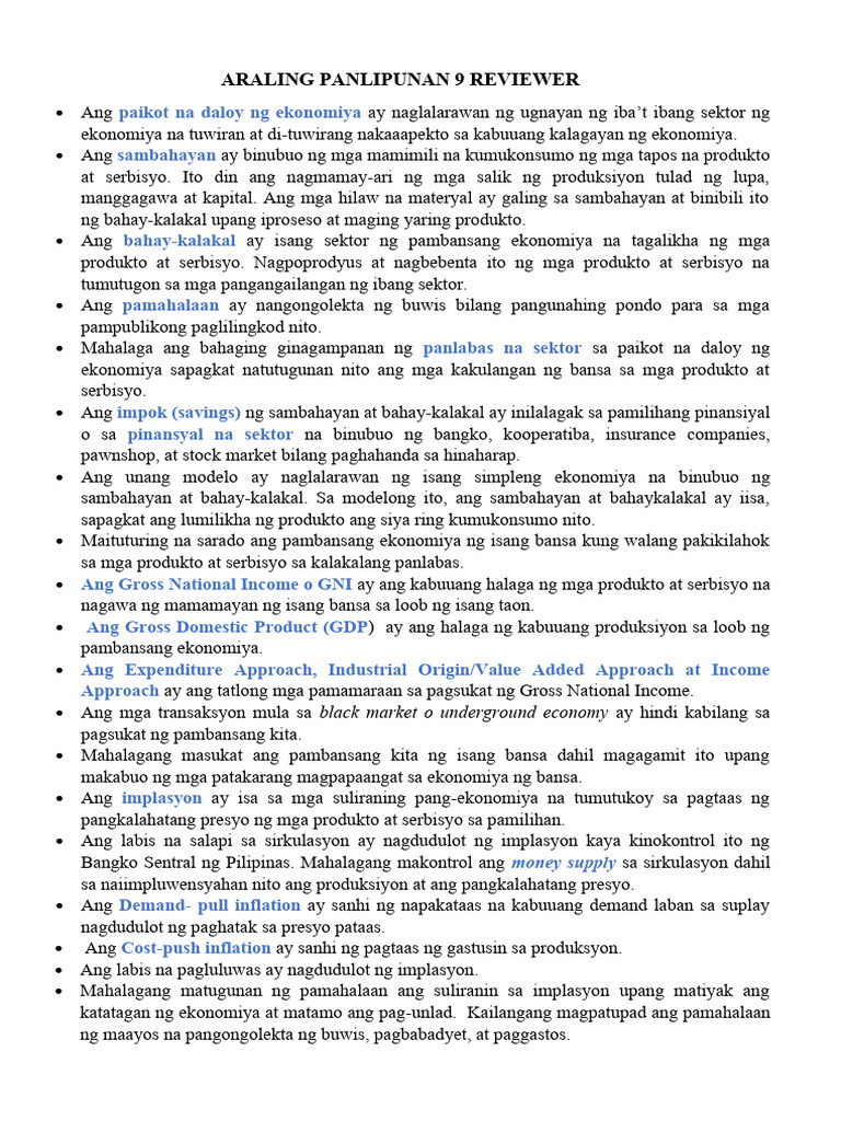 Ap9 Q3-Reviewer | PDF