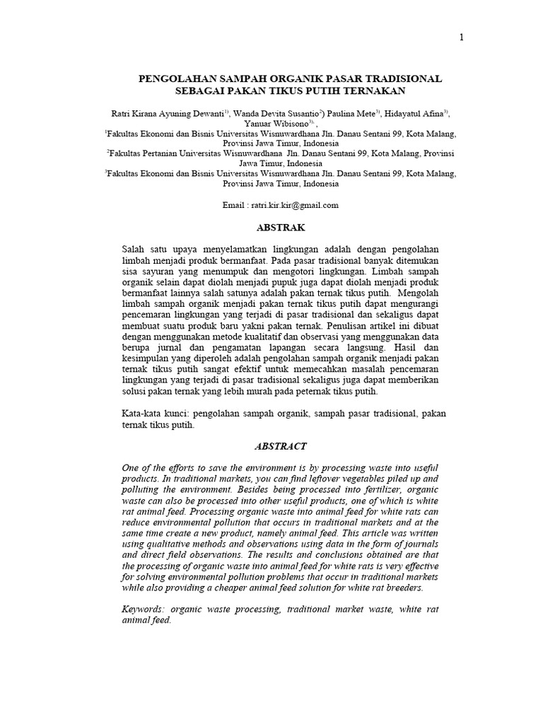Limbah Sampah Pakan Tikus Fikss | PDF