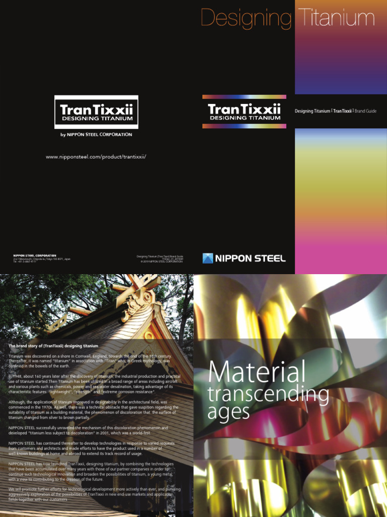 By Nippon Steel Corporation: The Brand Story of (Trantixxii) Designing Titanium | PDF | Titanium ...