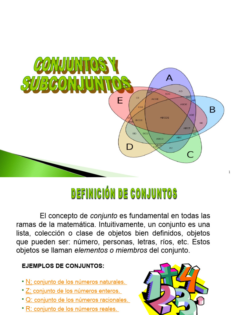 TEORIA DE CONJUNTOS - Tema 1 Básico | PDF | Conjunto (Matemáticas ...