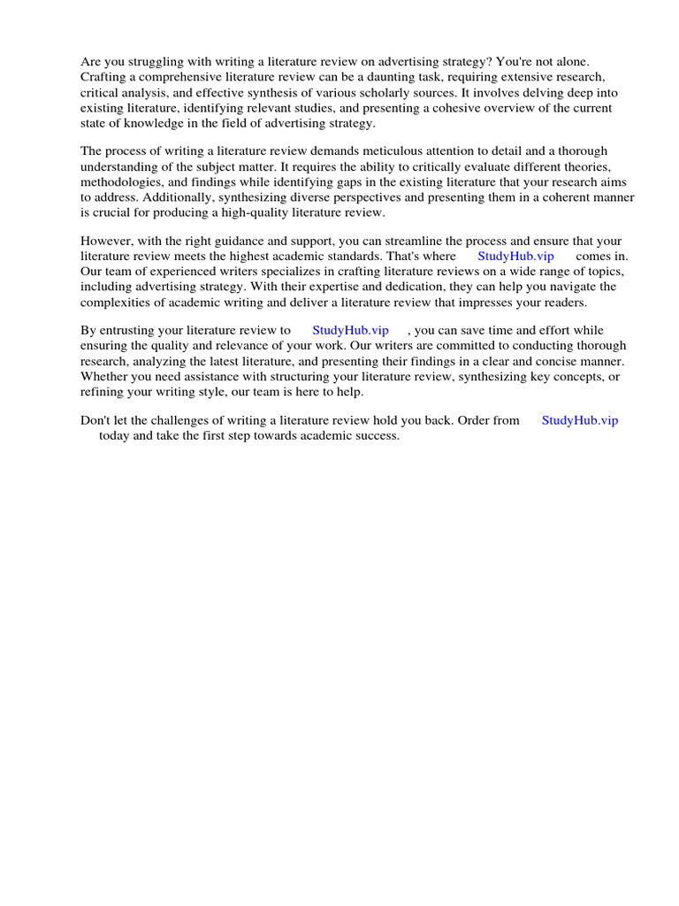 Literature Review on Advertising Strategy | PDF | Marketing | Digital ... Literature Review on Advertising Strategy | PDF | Marketing | Digital ...