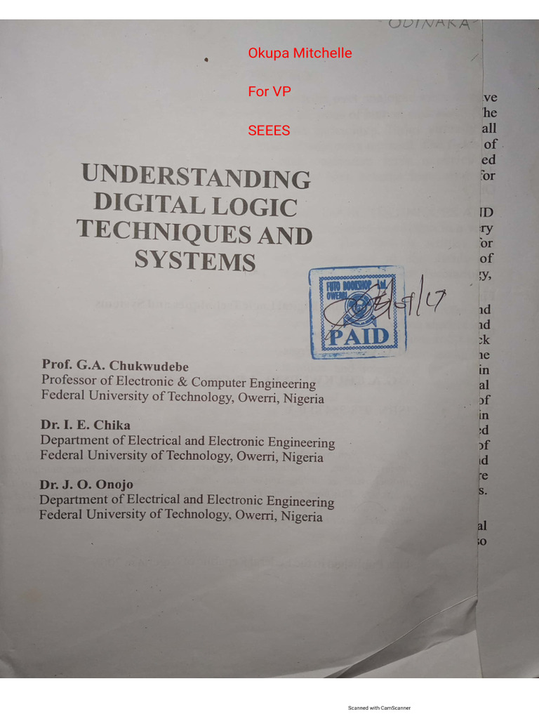 EEE 204 - DIgital Logic Techniques and Computer - TEXTBOOK | PDF