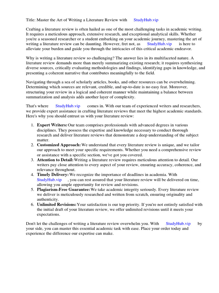 Sample of Scientific Literature Review | PDF | Expert | Literature Review