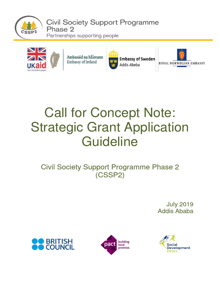 Guideline For Strategic Grant Call For Concept Note 15719 | PDF ...