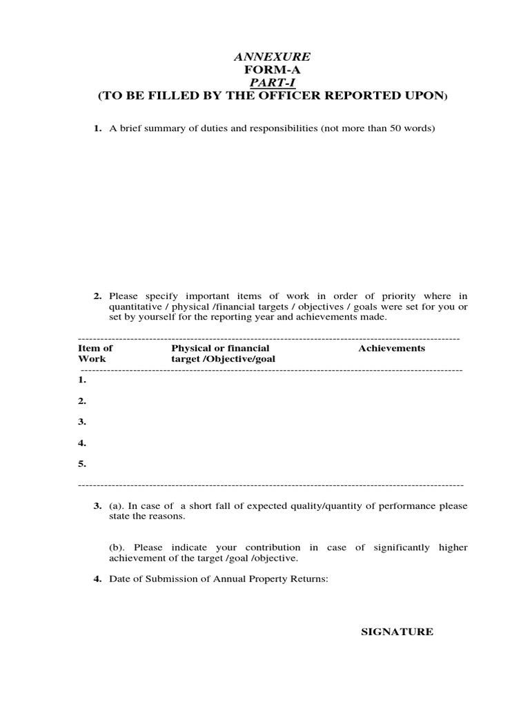 Acr - Proforma - Non-Gazetted | PDF