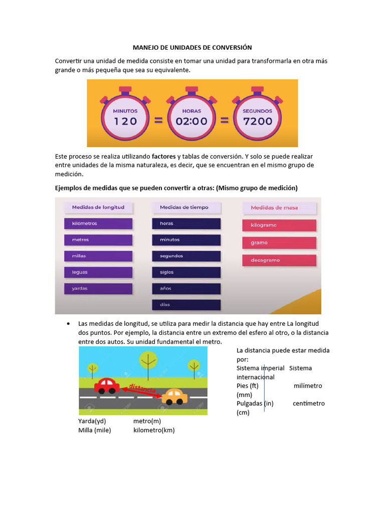 Manejo de Unidades de Conversión | PDF | Probabilidades y estadísticas ...