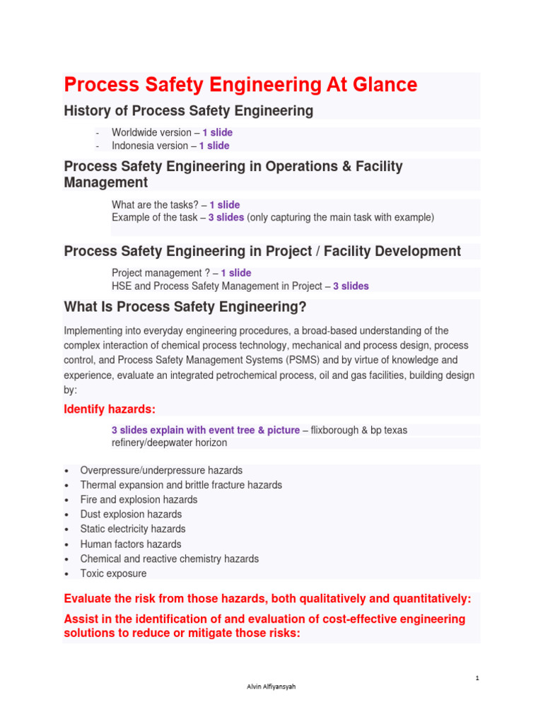 What is Process Safety Engineering_Alvin | PDF | Risk | Hazards