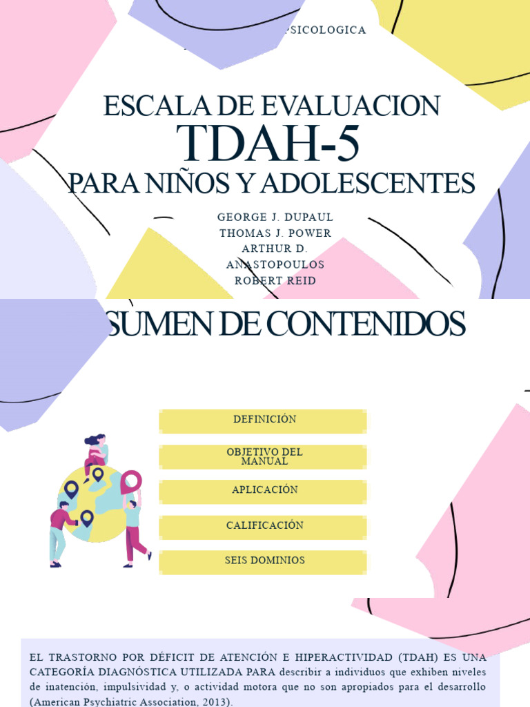 PDF Escala de Evaluacion Tdah Niños y Adolescentes | PDF | Desorden ...