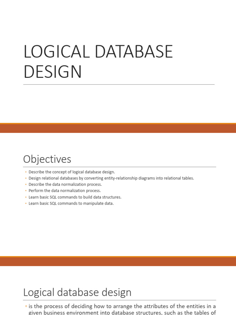 Logical Database Design | PDF | Microsoft Access | Relational Database