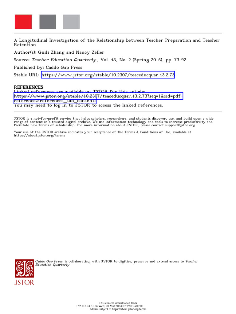A Longitudinal Investigation of The Relationship Between Teacher ...
