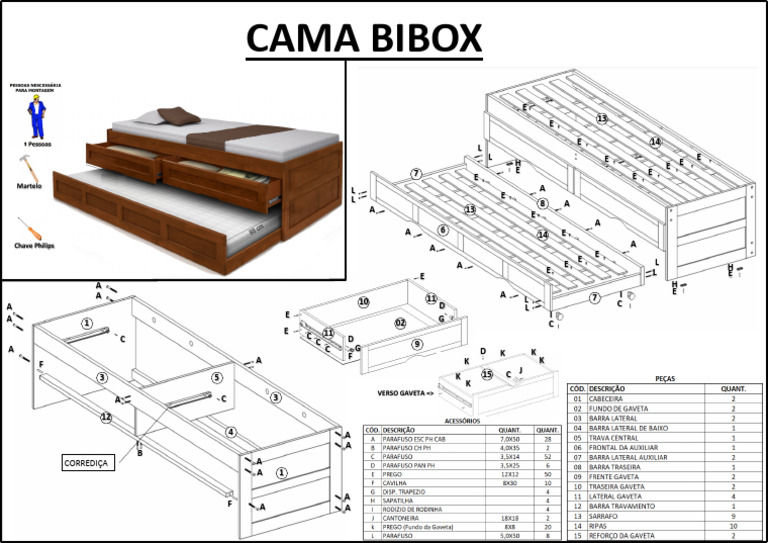 Montagem da Cama Bibox | PDF
