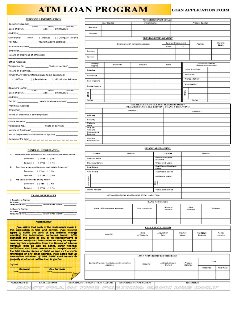 Loan Form | PDF