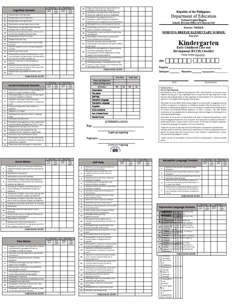 MBES ECCD Checklist 2022 2023 | PDF