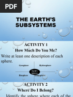 Earth’s Spheres Interaction Worksheet | PDF