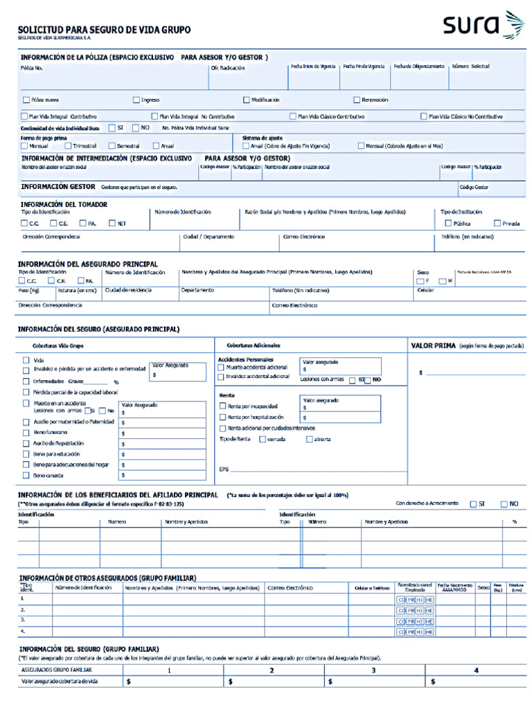Solicitud Integral Imprimible Carta | PDF