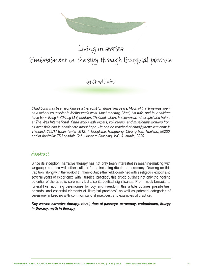 Living in Stories by Chad-Loftis | PDF | Rituals | Grief