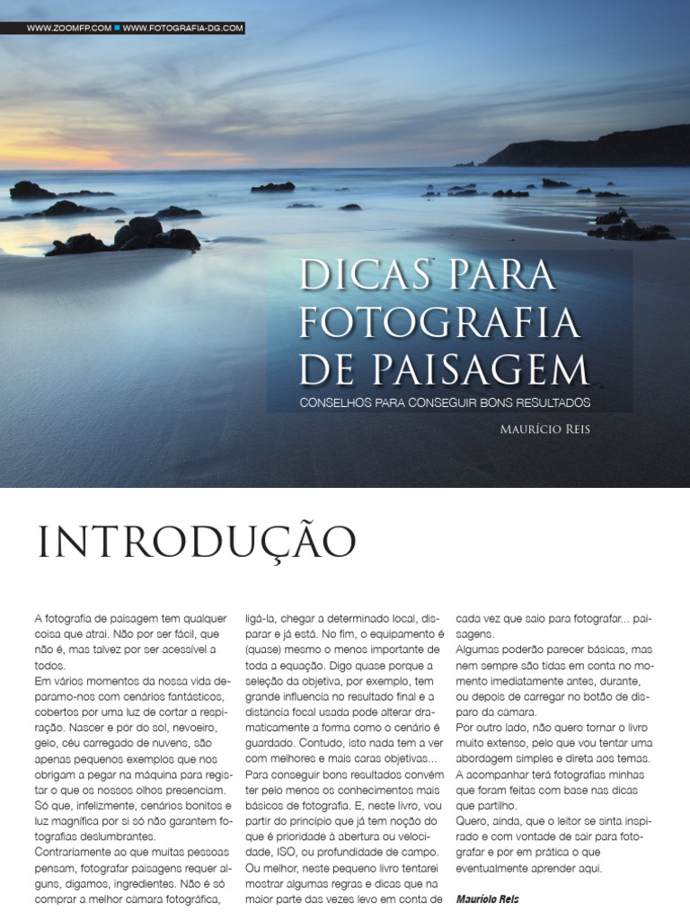 Dicas para Fotografia de Paisagem | PDF | Abertura | Câmera