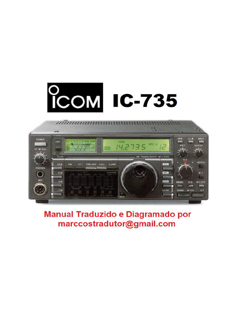 IC-735 Icom Rádio Manual em Portugues | PDF | Fonte de energia | Armazenamento de dados de ...