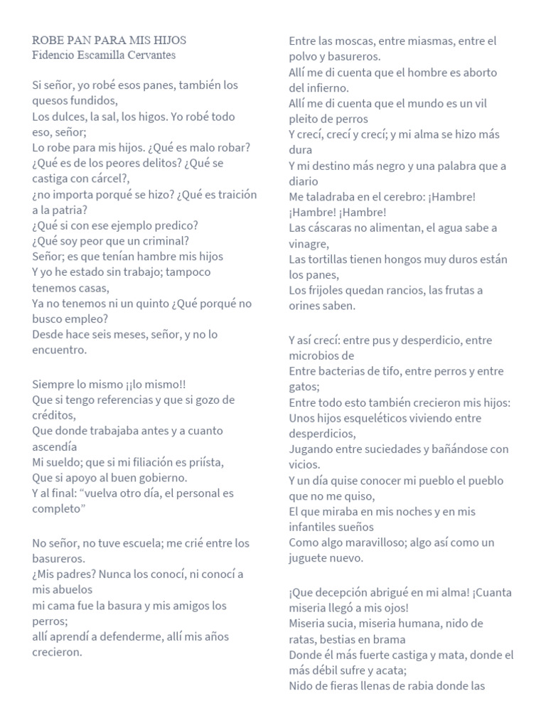 Robe Pan para Mis Hijos | Descargar gratis PDF | Amor