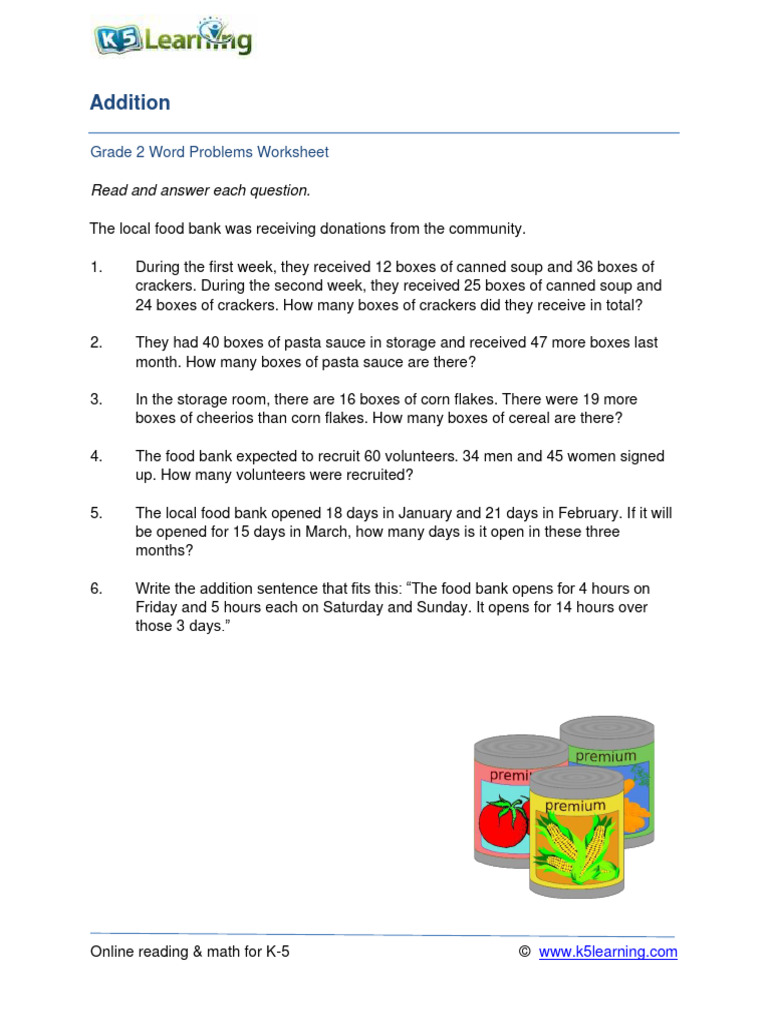 Grade 2 Word Problems Addition A | PDF
