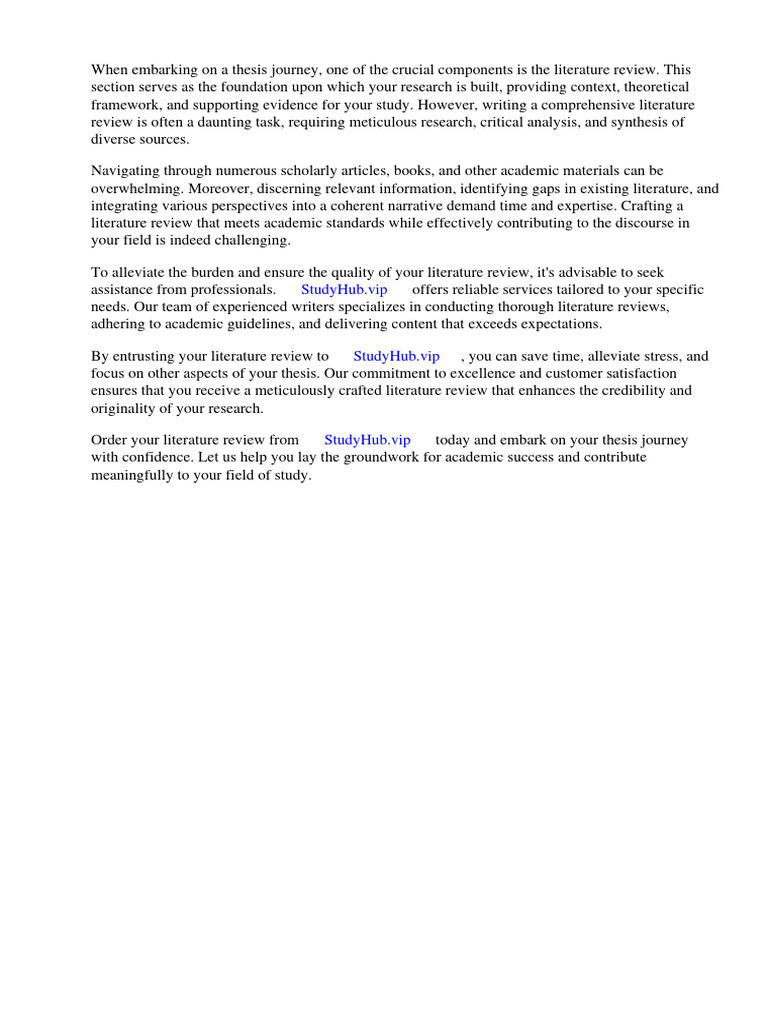Thesis Literature Review Help | PDF | Thesis | Literature Review