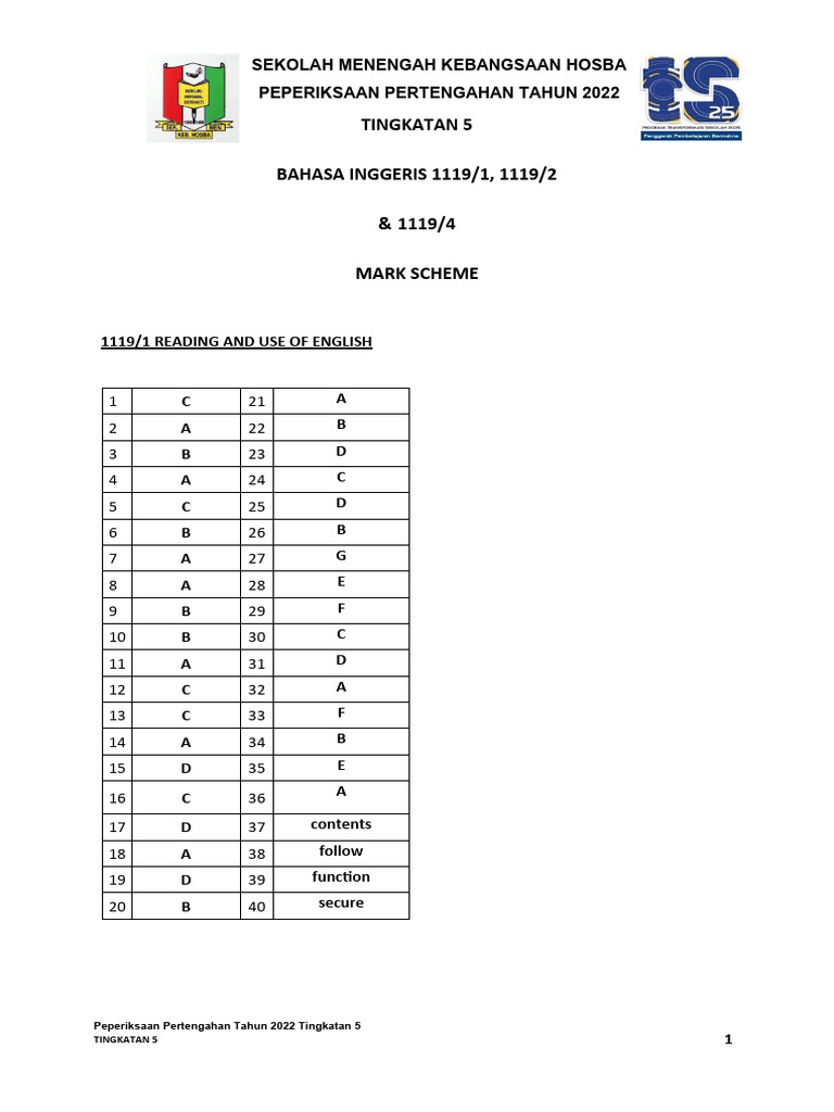 2022 Form 5 Answer | Download Free PDF | Vocabulary | Applied Linguistics