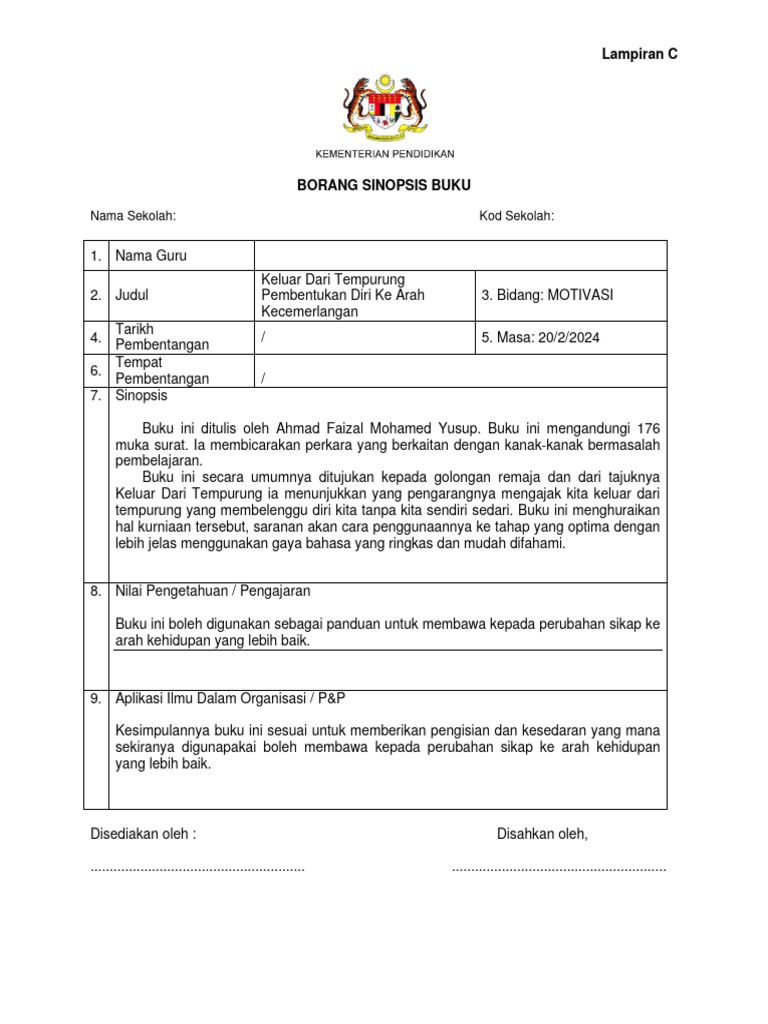 Sinopsis Buku Keluar Dari Tempurung Pdf
