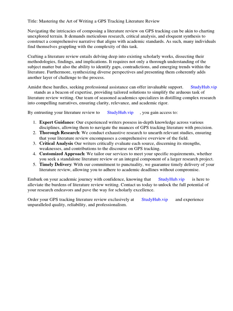 Gps Tracking Literature Review | PDF | Global Positioning System ...