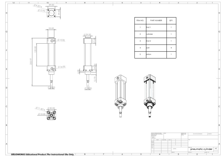 Drawing of Pneu Matic Cylinder | Download Free PDF | Mechanical ...