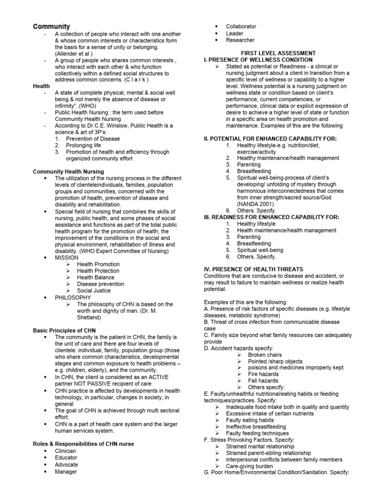 Community Health Nursing Overview | PDF | Nursing | Family
