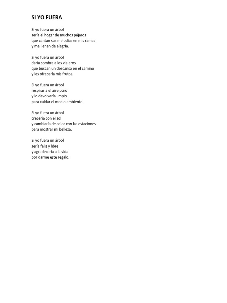 Si Yo Fuera Un | PDF | Ciencia y matemáticas | Poesía