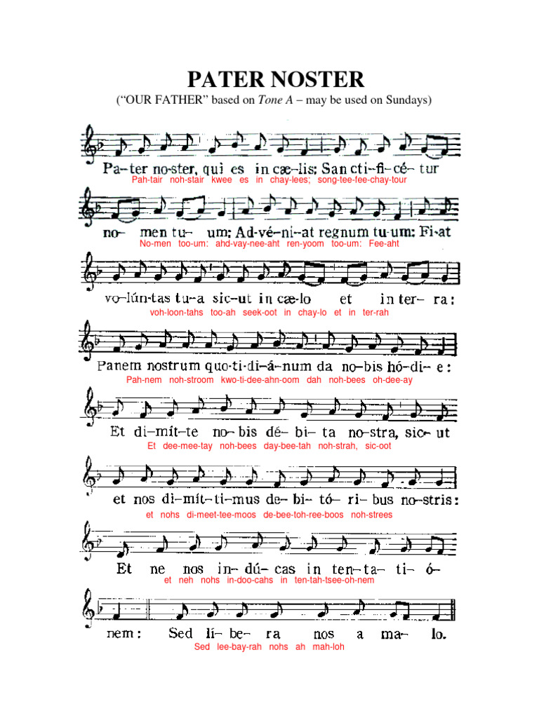 PATER NOSTER Modern Notes For Sunday v1 | PDF | Language Arts & Discipline
