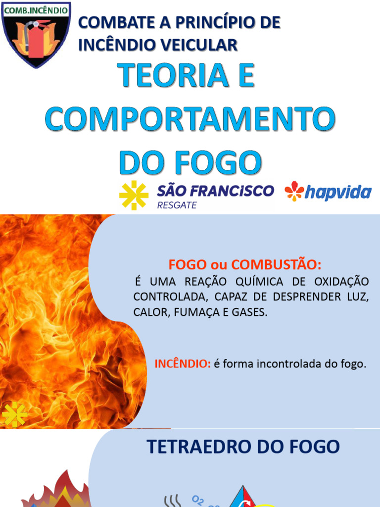 1-Teoria e Comportamento Do Fogo | PDF | Combustão | Incêndios